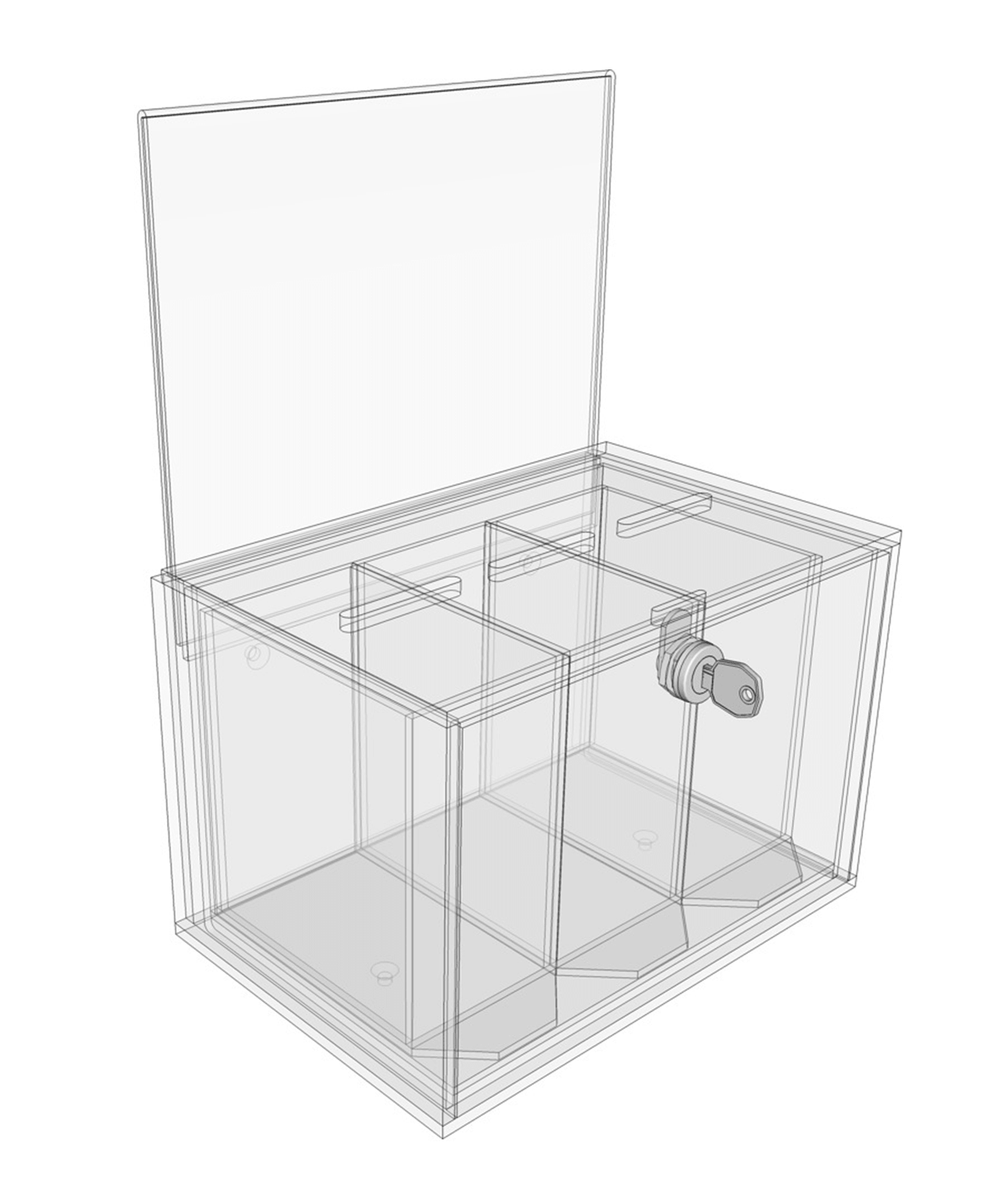 Wide Drawer Compartment Token Collector (Desktop, Wall Mounted) | TokensFor